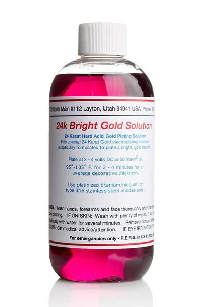 Deluxe 24K, 18K, & 14K Bright Gold Bath Plating Solution - High Gold C ...