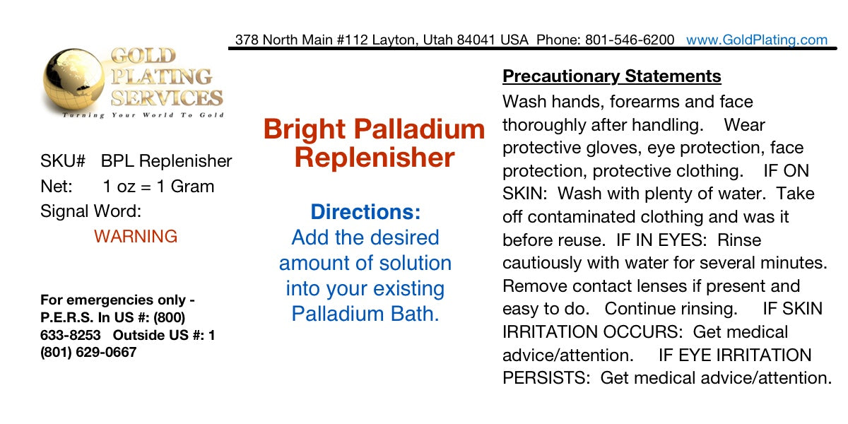 Bright Palladium "White Gold" for Bath or Brush Plating – Gold Plating ...